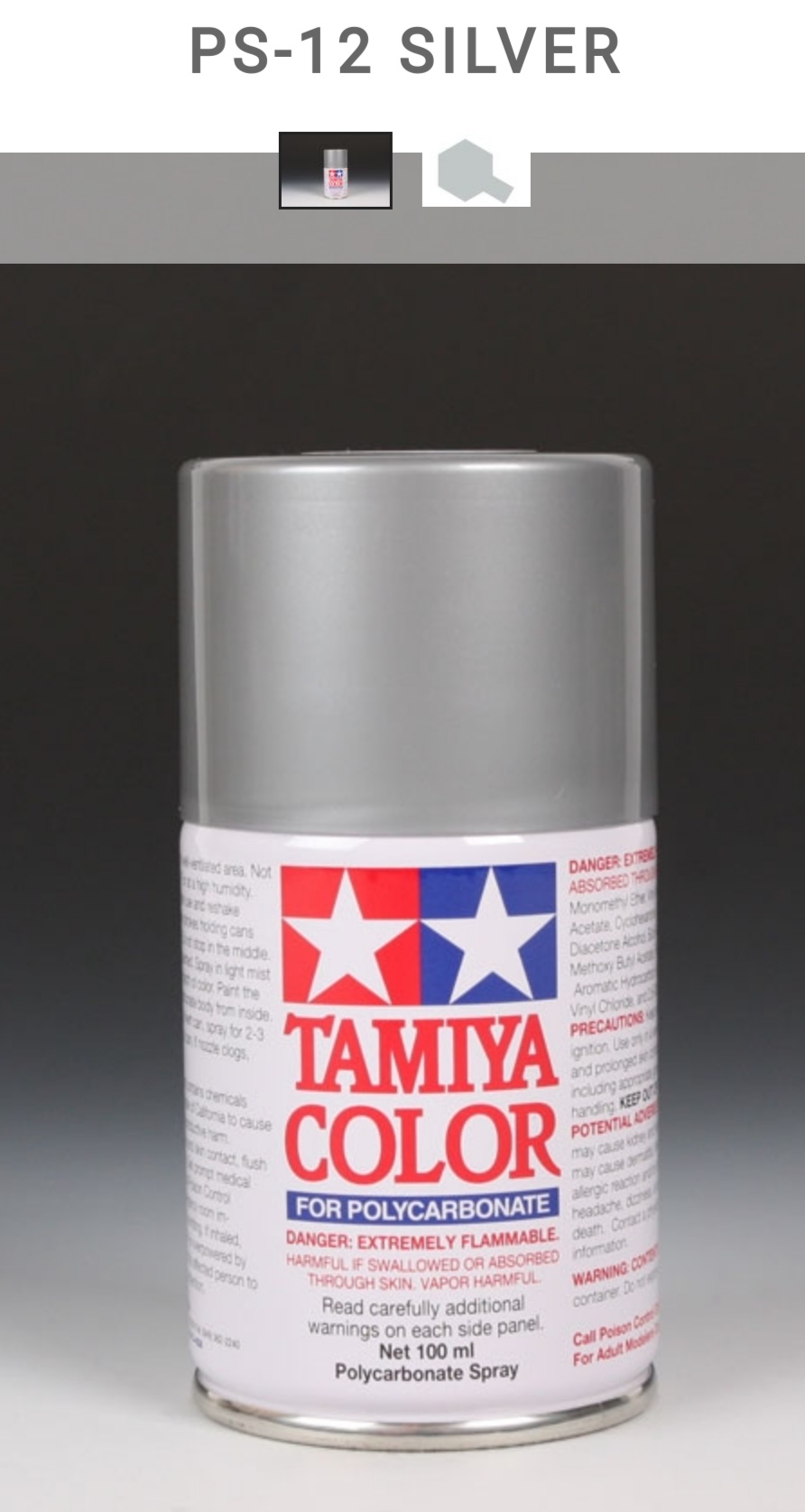 Pintura Tamiya PS-12 Silver – Hobbies Radio Control